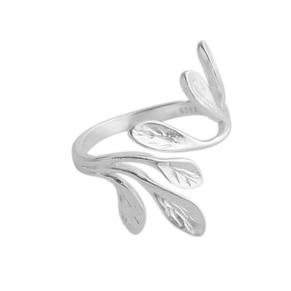 Jewelry | Minimalist 925 Sterling Silver Wrap Twist Ring Branch Leaf Geometric Ring | Poshmark